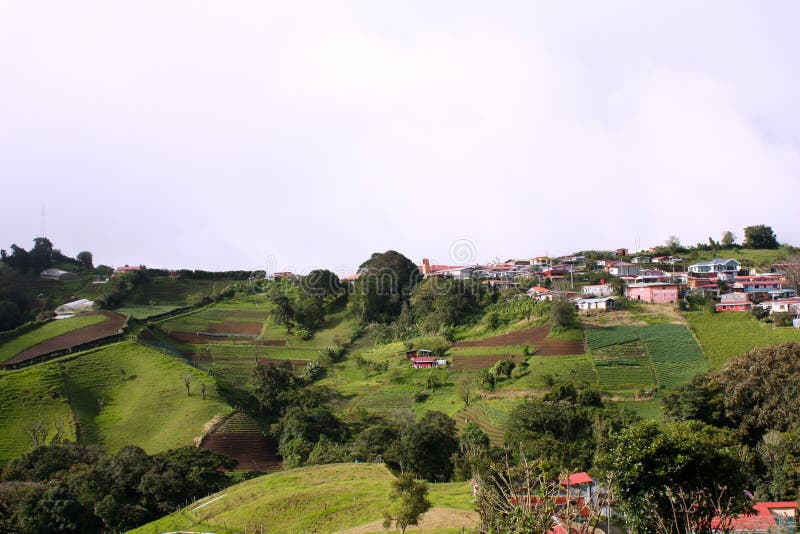 Costa Rica Town High Elevation Fotografering för Bildbyråer - Bild av ...