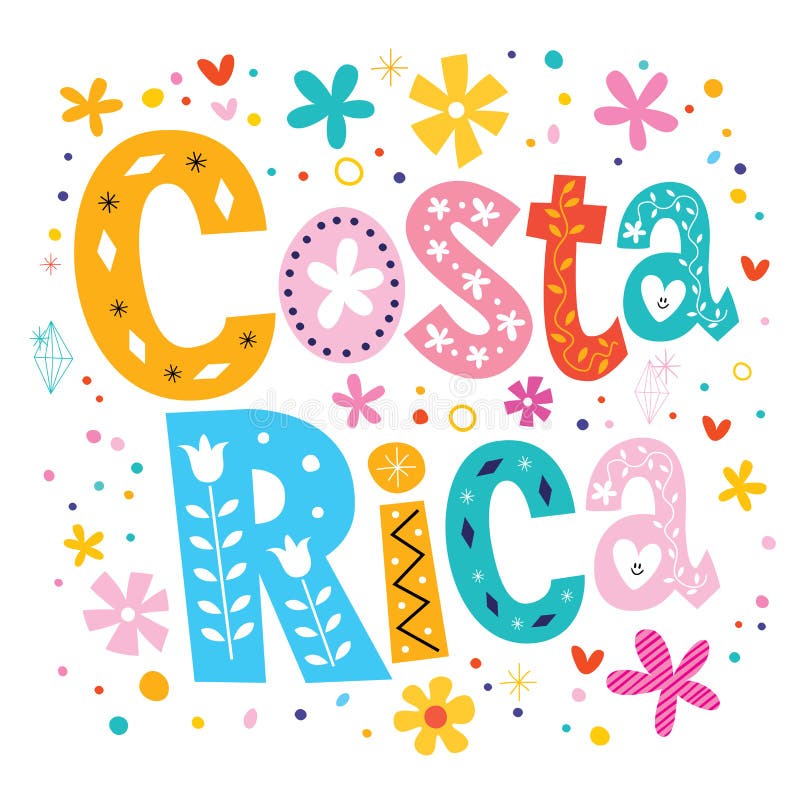 Costa Rica Vector Lettering Decorative Type Stock Vector - Illustration ...