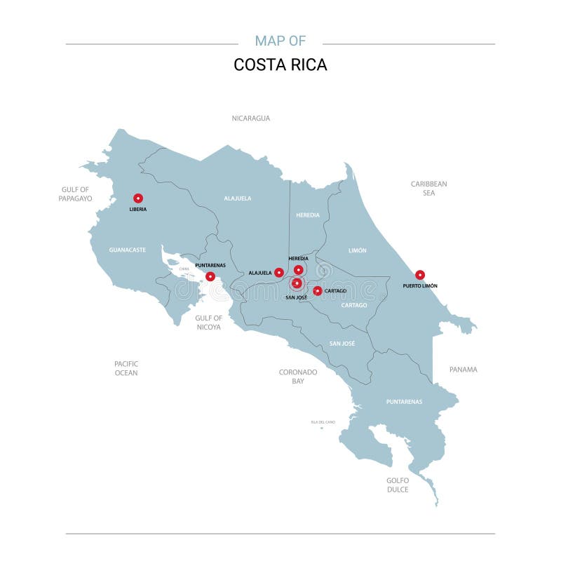 Costa Rica vector map stock vector. Illustration of ground - 131710304 Costa Rica vector map stock vector. Illustration of ground - 131710304