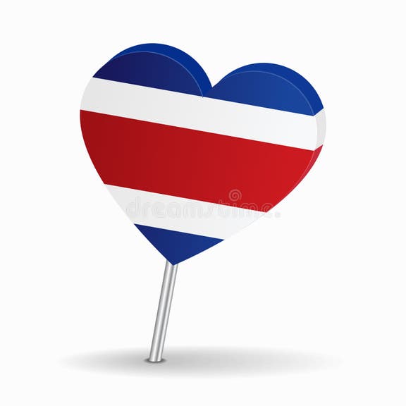 Costa Rican Flag Heart-shaped Map Pointer Layout. Vector Illustration ...