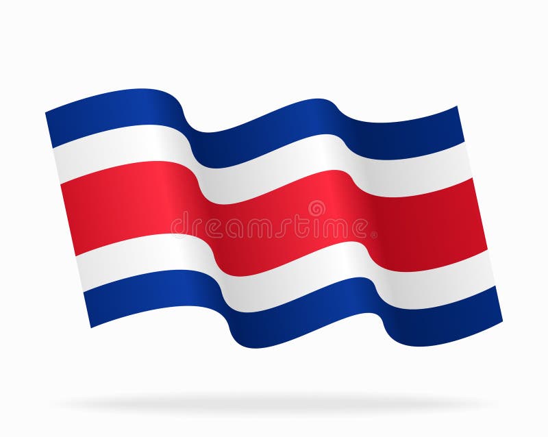 Costa Rican Flag Wavy Background Layout. Vector Illustration. Stock ...