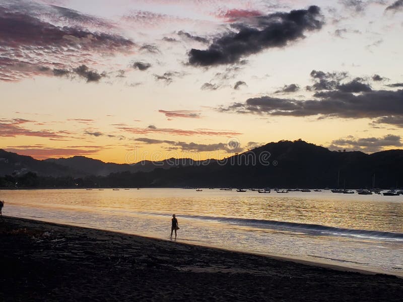 Costa Rican Sunsets stock image. Image of beachsunset - 264221417