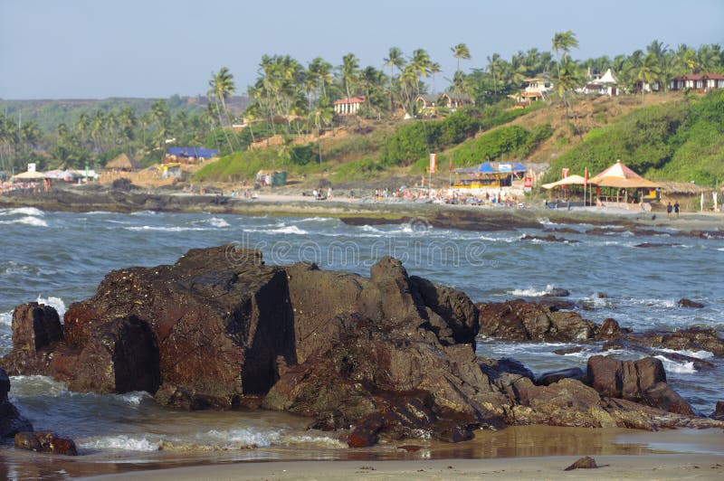 Costa Rocciosa Di Mar Arabico in Goa Fotografia Stock - Immagine di ...