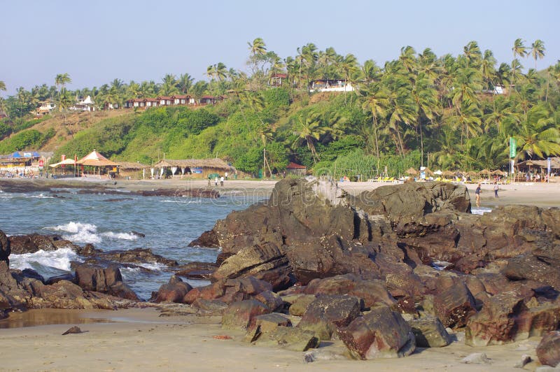 Costa Rocciosa Di Mar Arabico in Goa Fotografia Stock - Immagine di ...