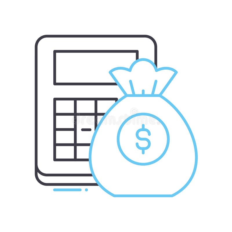 Costing Line Icon, Outline Symbol, Vector Illustration, Concept Sign ...