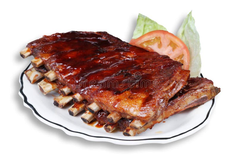 Costole piene della lastra immagine stock. Immagine di verde - 50185723