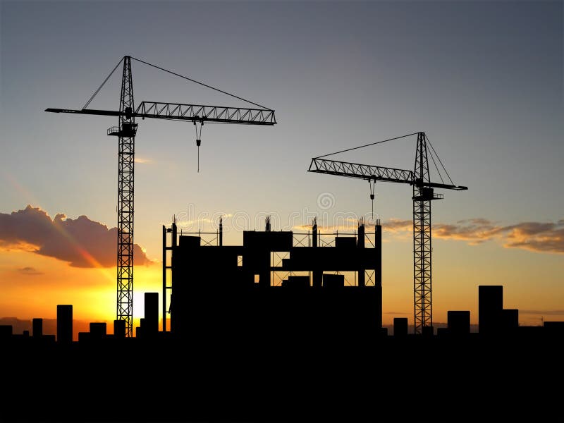 Costruzione della gru immagine stock. Immagine di cielo - 4670887