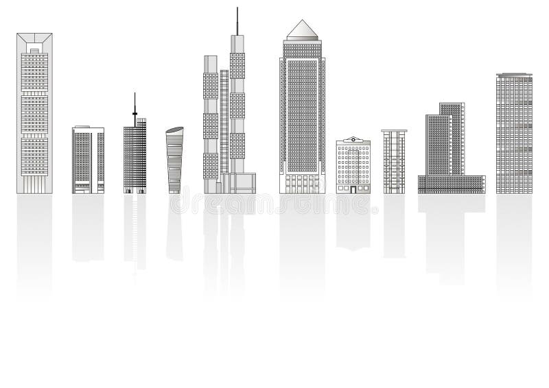 Due Costruzioni Opposte Su Bianco Illustrazione di Stock ...