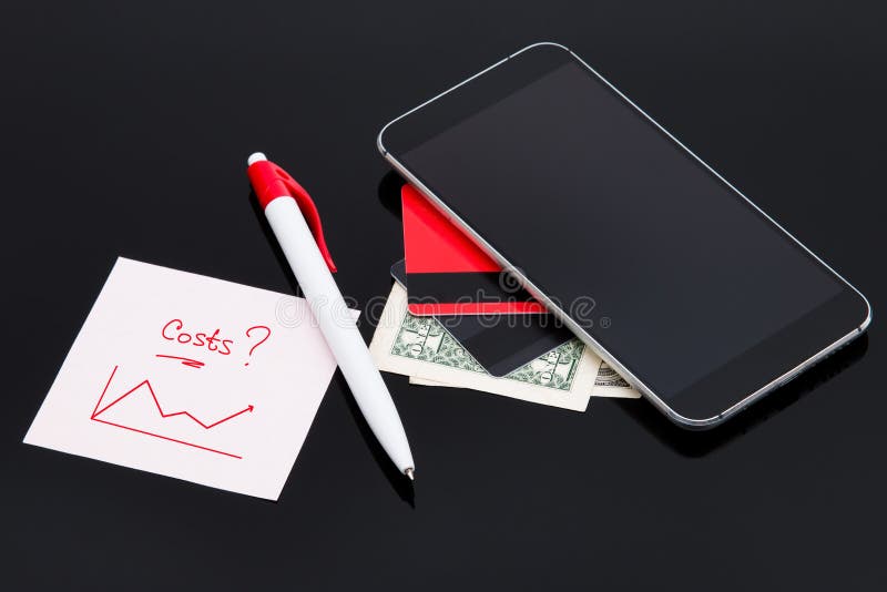 Costs Associated with Mobile Communications. Stock Image - Image of ...