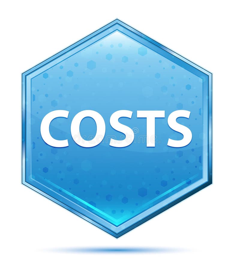 Costs Crystal Blue Hexagon Button Stock Illustration - Illustration of ...