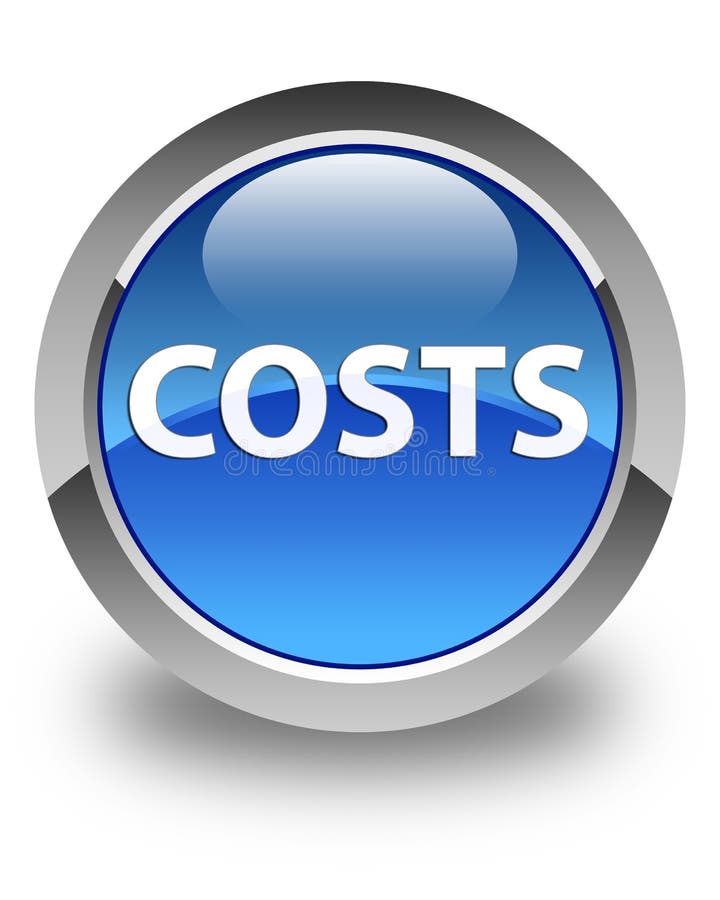 Costs Glossy Blue Round Button Stock Illustration - Illustration of ...