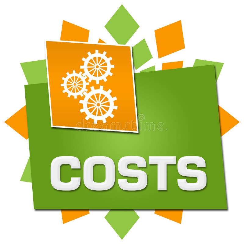 Costs Green Orange Circular Squares Symbol Stock Illustration ...