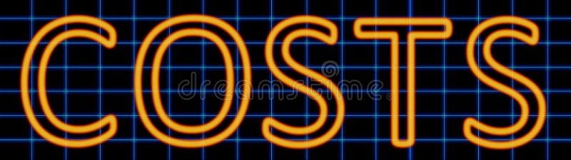 Costs neon sign stock illustration. Illustration of bulb - 115932586