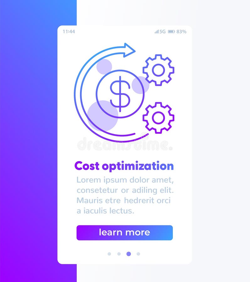 Costs Optimization and Production Efficiency Icon Stock Vector ...