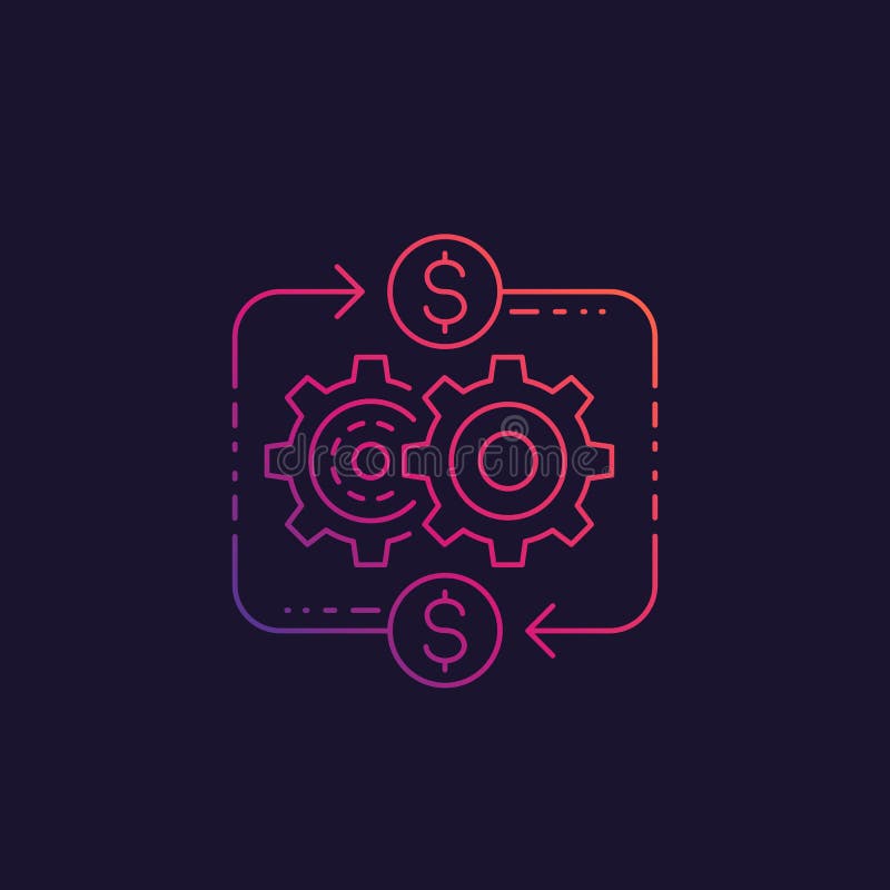 Production Efficiency Icon Vector Costs Optimization Symbol for Graphic Design, Logo, Web Site ...