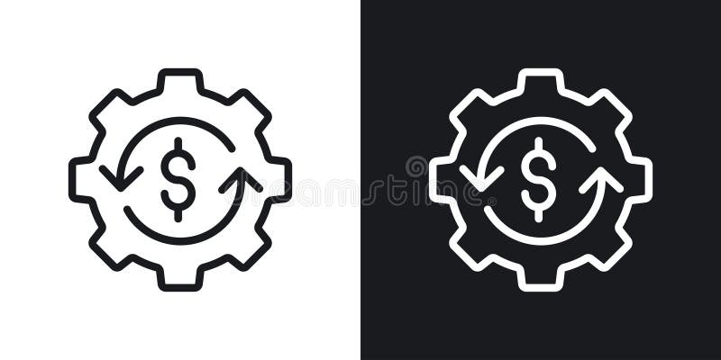 Costs Optimizationline in Thin Line Black Color. Flat Simple Vector ...