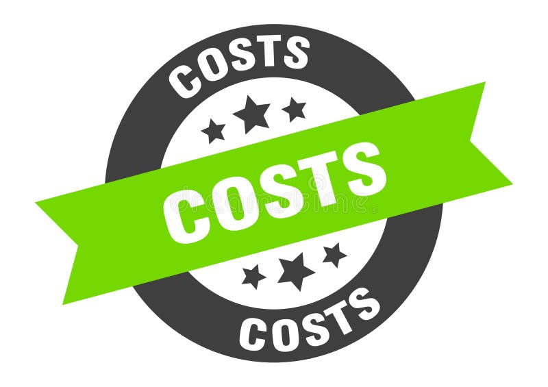 Costs Sign. Costs Round Ribbon Sticker Stock Vector - Illustration of ...