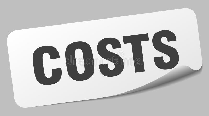 Costs sticker. costs label stock vector. Illustration of sign - 349477982