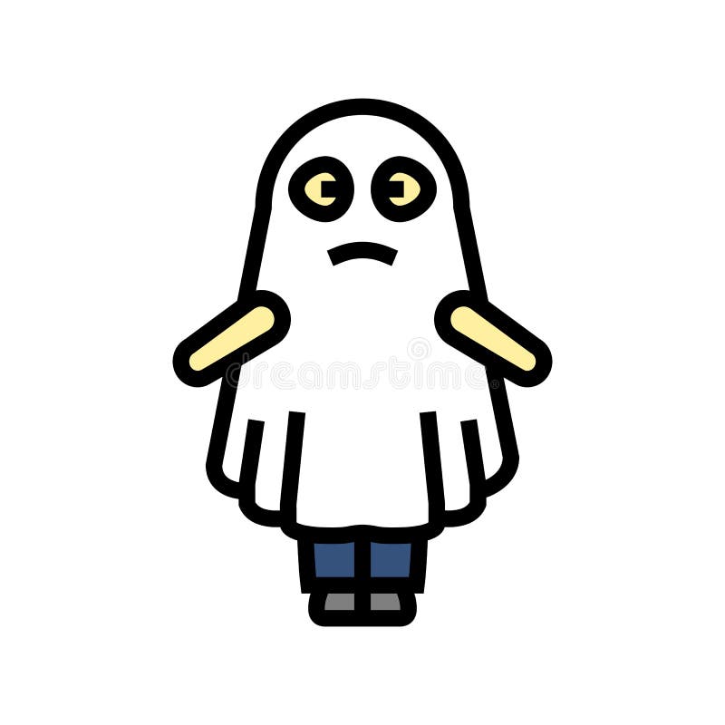 Costume Ghost Color Icon Vector Illustration Stock Illustration Illustration Of Spooky Funny