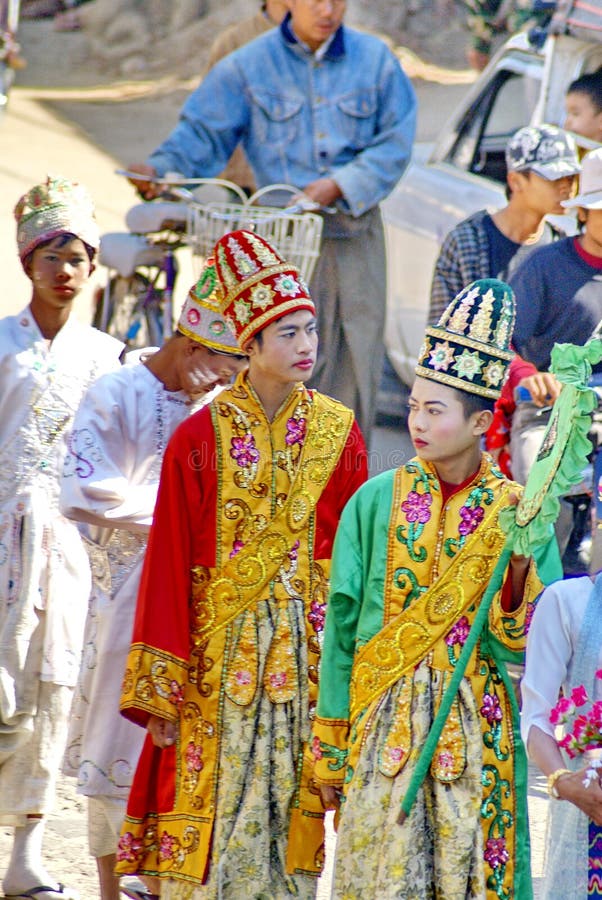 Costumed Men in a Parade in Myanmar Editorial Stock Photo - Image of ...