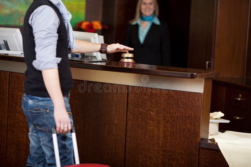Guest Signing Form at Hotel Reception Stock Image - Image of contract ...