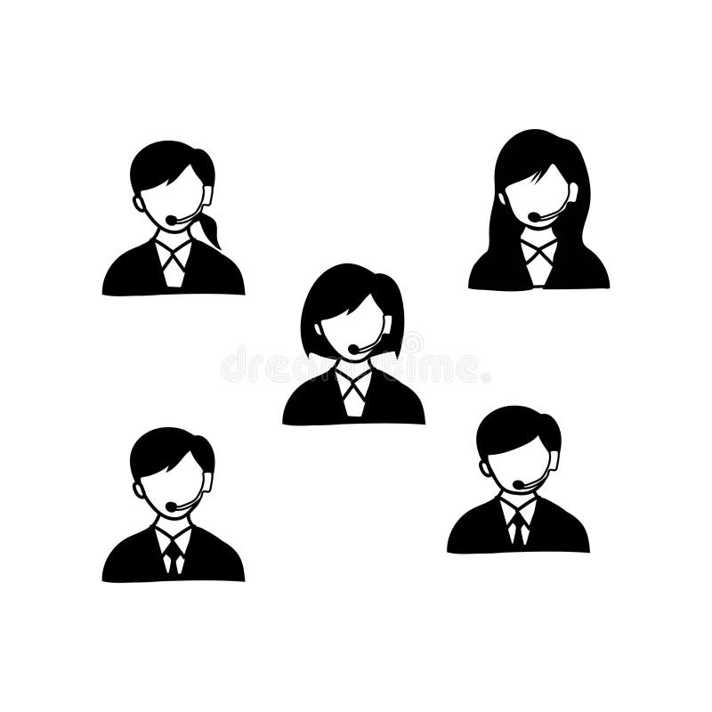 Costumer Service Call Service Customer Collection Set Stock ...