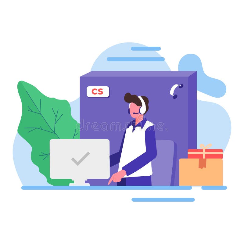 Costumer Service Help Agent Support Stock Illustration - Illustration ...