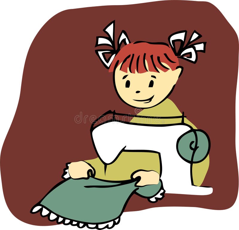 Costurera ilustración del vector. Ilustración de alineada - 43275073