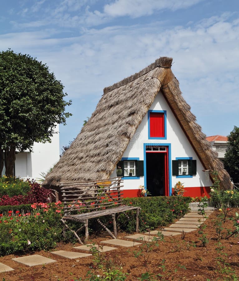 Cosy Chalet Triangular Thatched Roof Stock Photos - Free & Royalty-Free ...