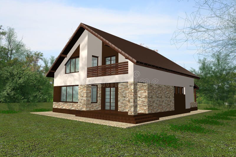 House Render presentation stock illustration. Illustration of concept ...