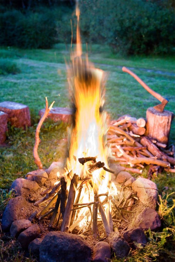 Cosy fire stock photo. Image of village, night, fire, smoke - 2945066