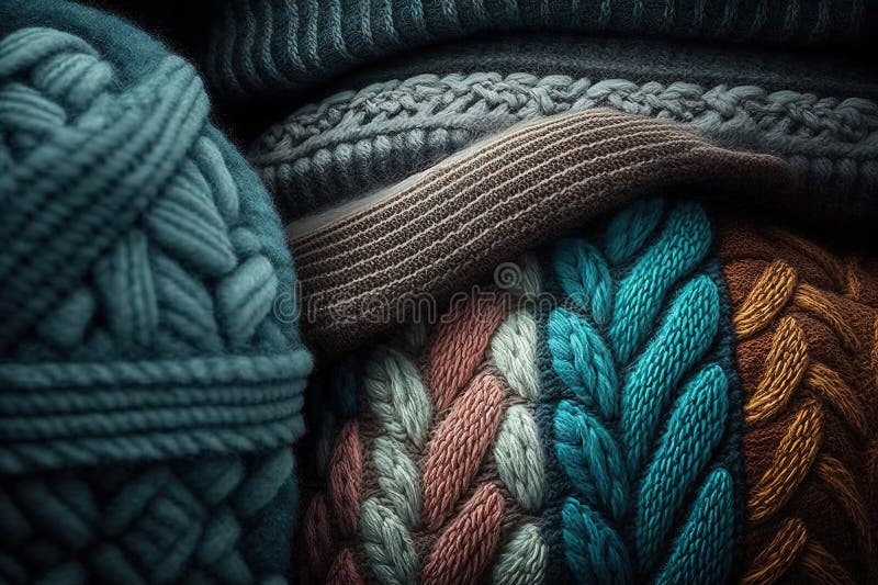 Cosy Knitted Background. Sweater Texture Generative Backdrop Stock ...