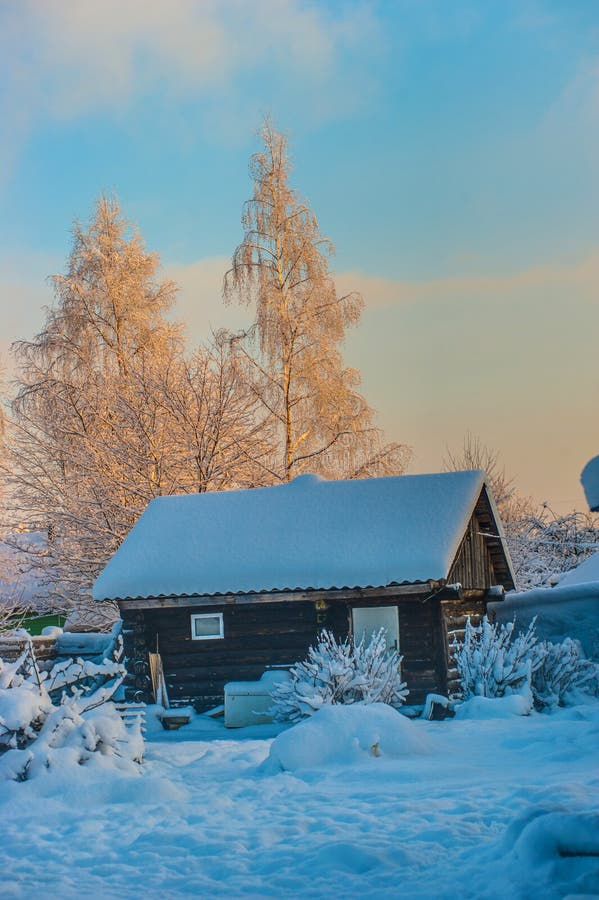 Cosy winter house stock photo. Image of roof, finland - 16321398