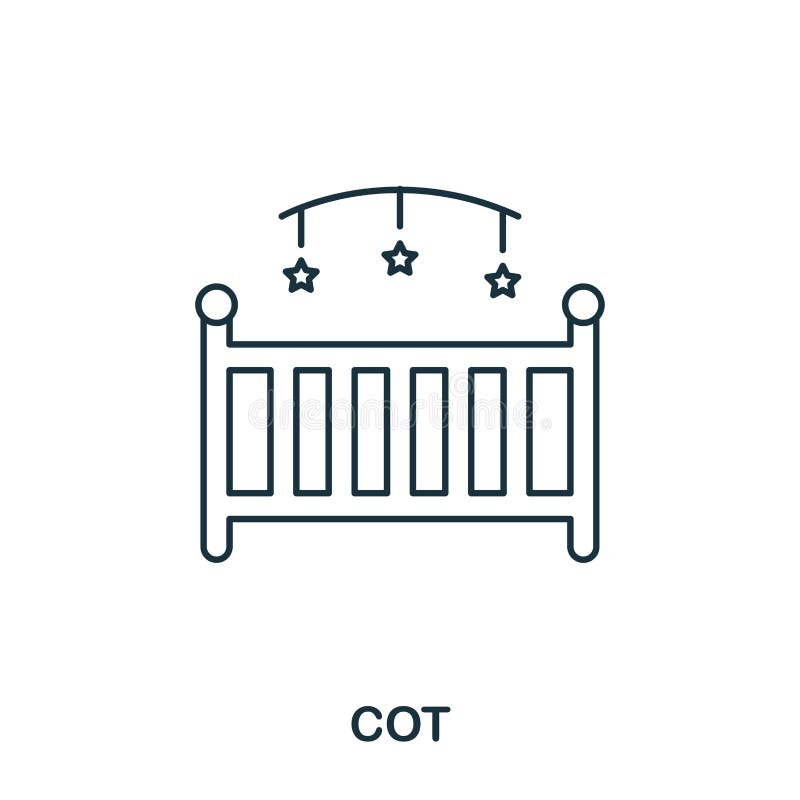 Cot Icon Outline Style. Creative Thin Design from Baby Things Icon ...