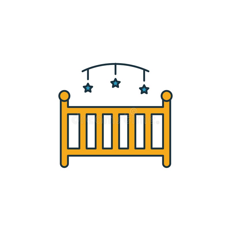 Cot Icon Outline Style. Creative Thin Design from Baby Things Icon ...