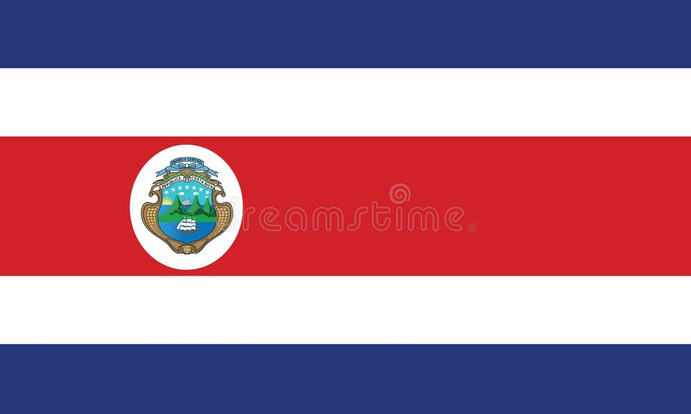 Vector Illustration of the Official Flag of Costa Rica. the Costa Rica ...