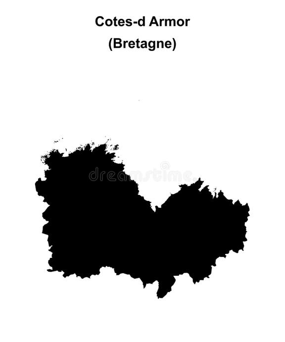 Cotes-d Armor outline map stock vector. Illustration of armor - 385350664