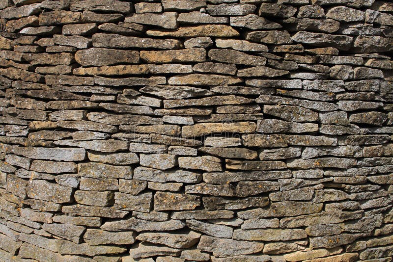 Cotswold Limestone and Sandstone Dry Stone Wall Stock Image - Image of ...