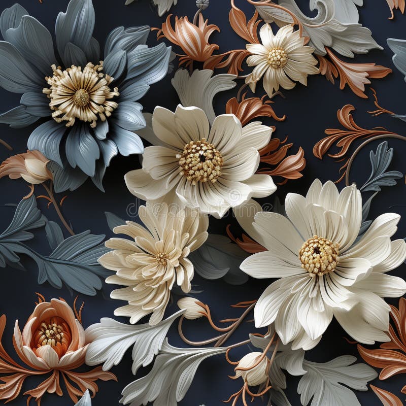 Cottacore Style Flowers Seamless Pattern, Created with Generative AI ...