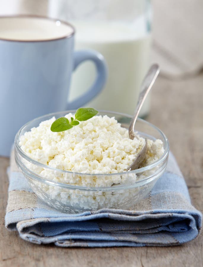 Cottage cheese stock image. Image of spoon, bottle, milk - 19407947