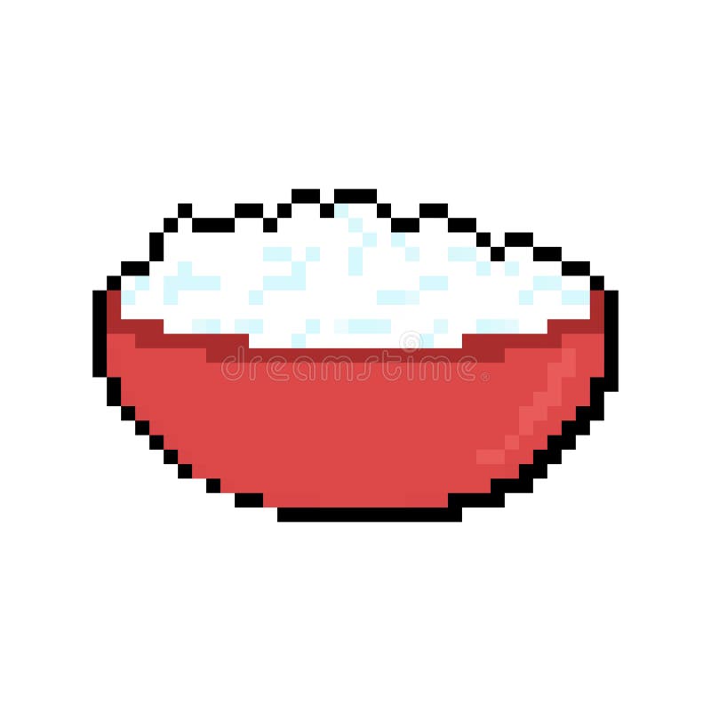 Cottage Cheese in Bowl Pixel Art. 8 Bit Dairy Product Stock Vector ...