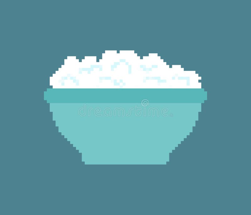 Cottage Cheese in Bowl Pixel Art. 8 Bit Dairy Product Stock Vector ...