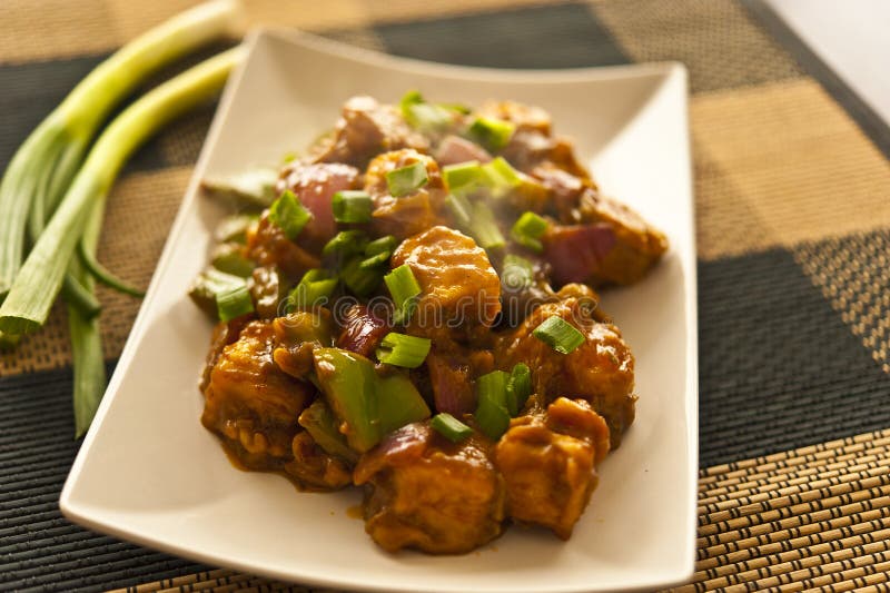 Cottage Cheese Cooked in Indian Chinese Flavours Stock Image - Image of ...