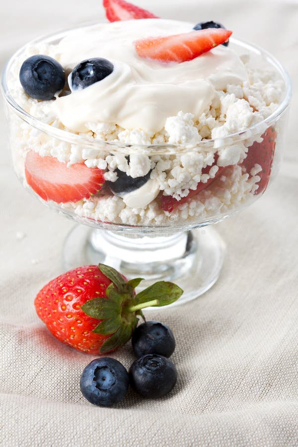 Cottage Cheese with Fresh Berries Stock Photo - Image of ripe, creamy ...