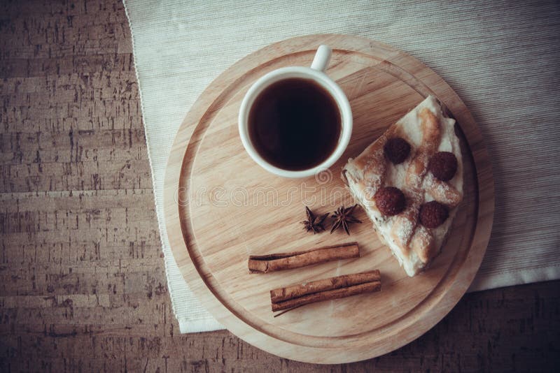 Cottage Cheese Kisch with Espresso Stock Image - Image of baked ...