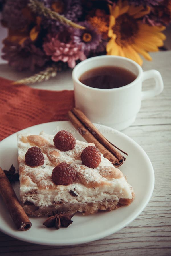 Cottage Cheese Kish on Flower Background Stock Photo - Image of fruit ...