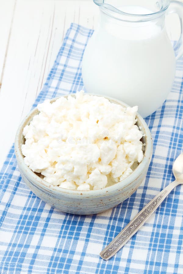 Cottage cheese and milk stock image. Image of card, drink - 30397717
