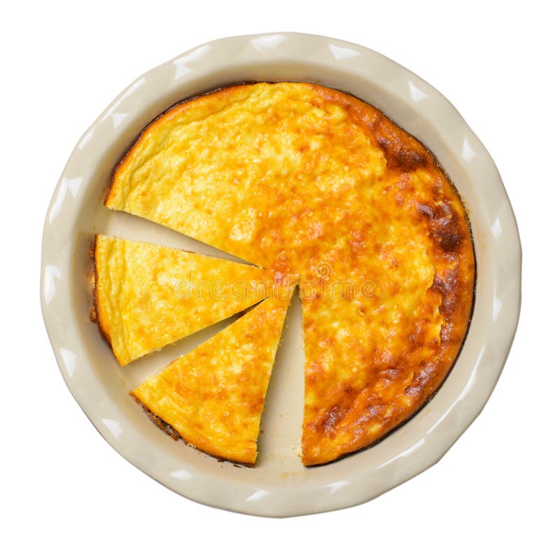 Cottage Cheese Pie, Homemade Pie on White Background Stock Image ...
