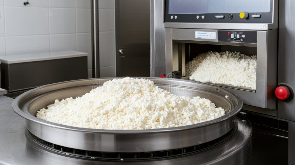 Cottage Cheese Production in a Commercial Kitchen Setting Stock Image ...