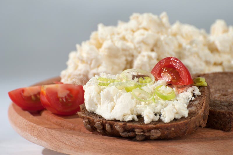 Cottage Chesse with Vegetable Stock Image - Image of lunch, dine: 30206345